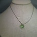 Vintage Necklace, Sterling Silver Chain & Green Crystal Heart Pendant ...