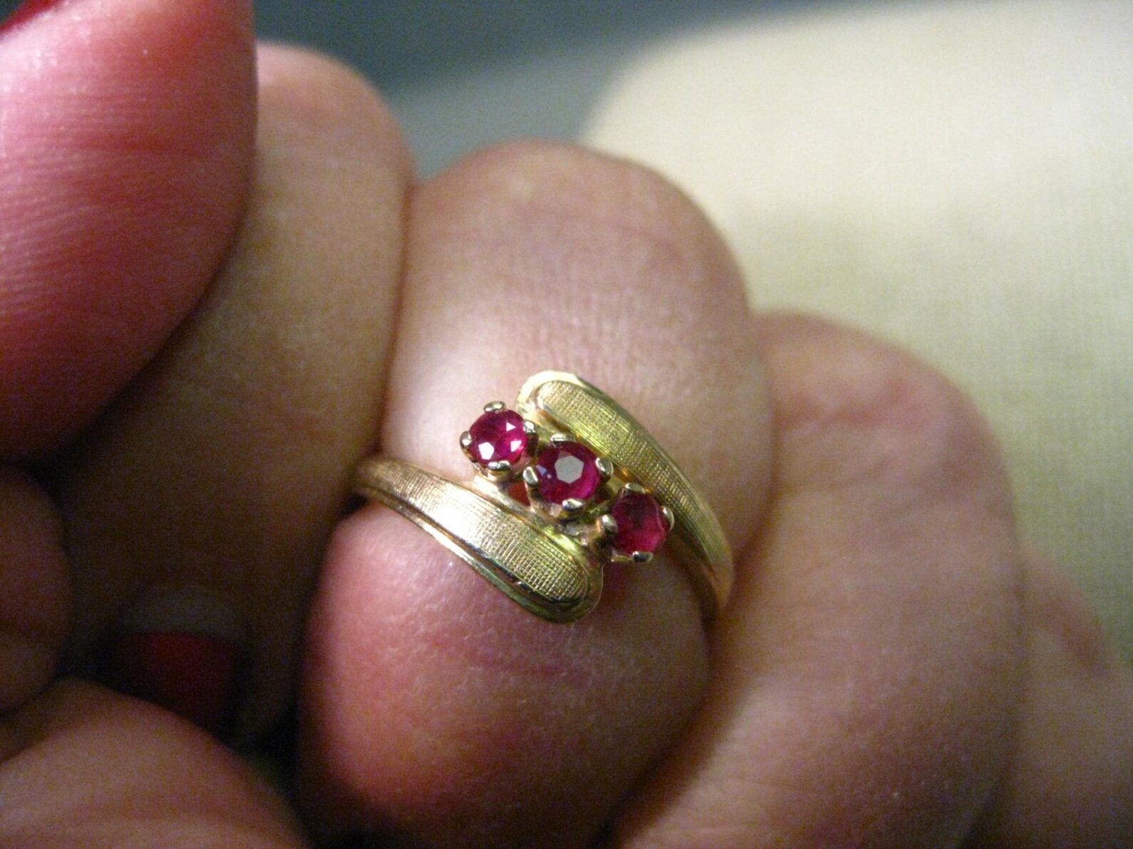 Vintage 14kt Gold Triple Ruby By-pass/wrapped Ring Size 6.5 - Etsy