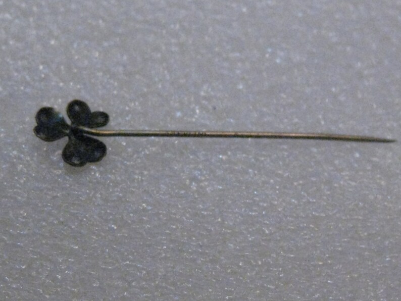 Vintage Sterling Silver 3-leaf Clover Stick Pin, Pre-1950's, 2.25" Long ...
