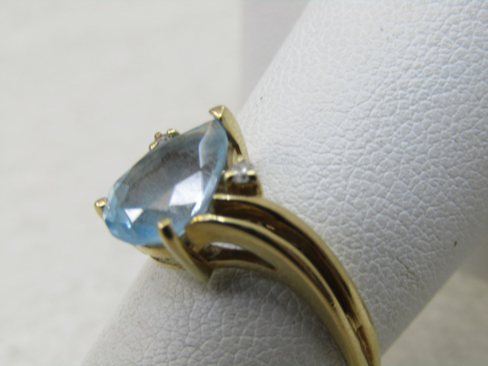 Vintage 10KT Dason Blue Topaz Diamond Ring Sz. 7. Appx. - Etsy