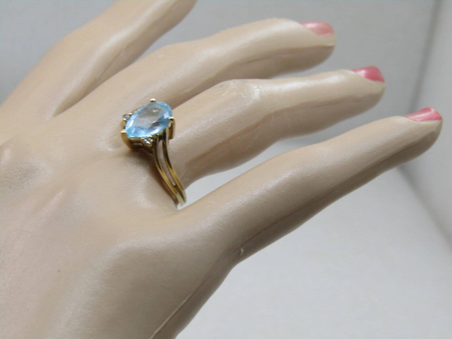 Vintage 10KT Dason Blue Topaz Diamond Ring Sz. 7. Appx. - Etsy