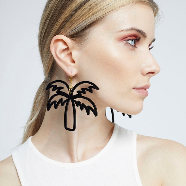 Palm Tree Earrings - Etsy UK