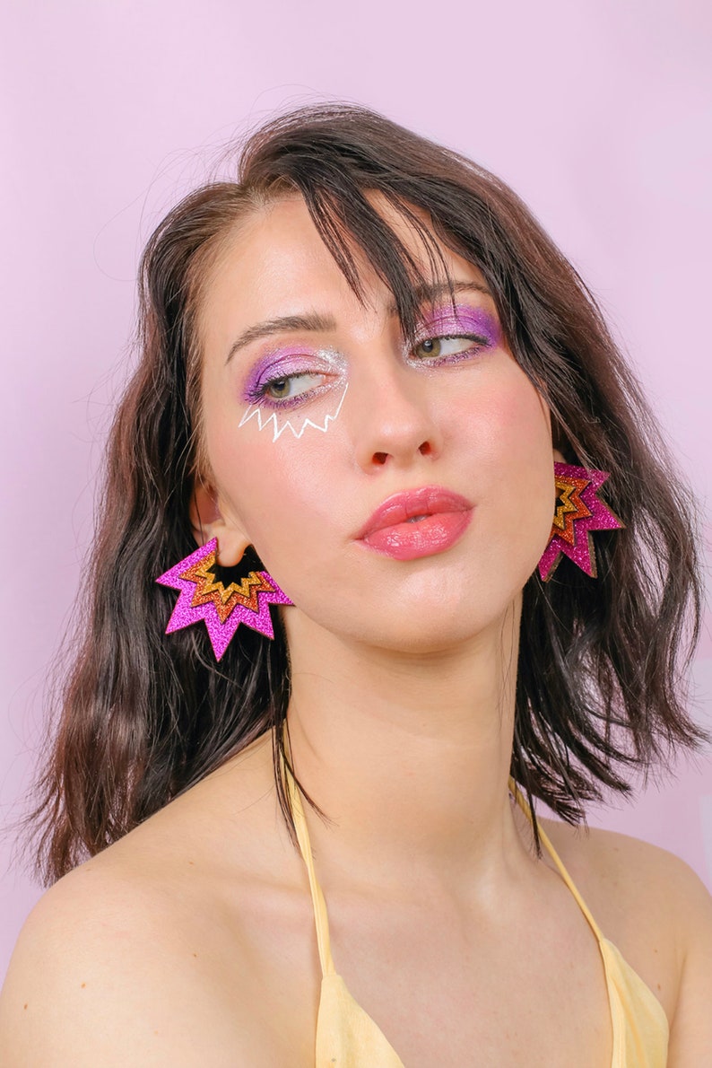 Orecchini a cerchio Bang Bang - Big - Hot Pink - Etsy Italia