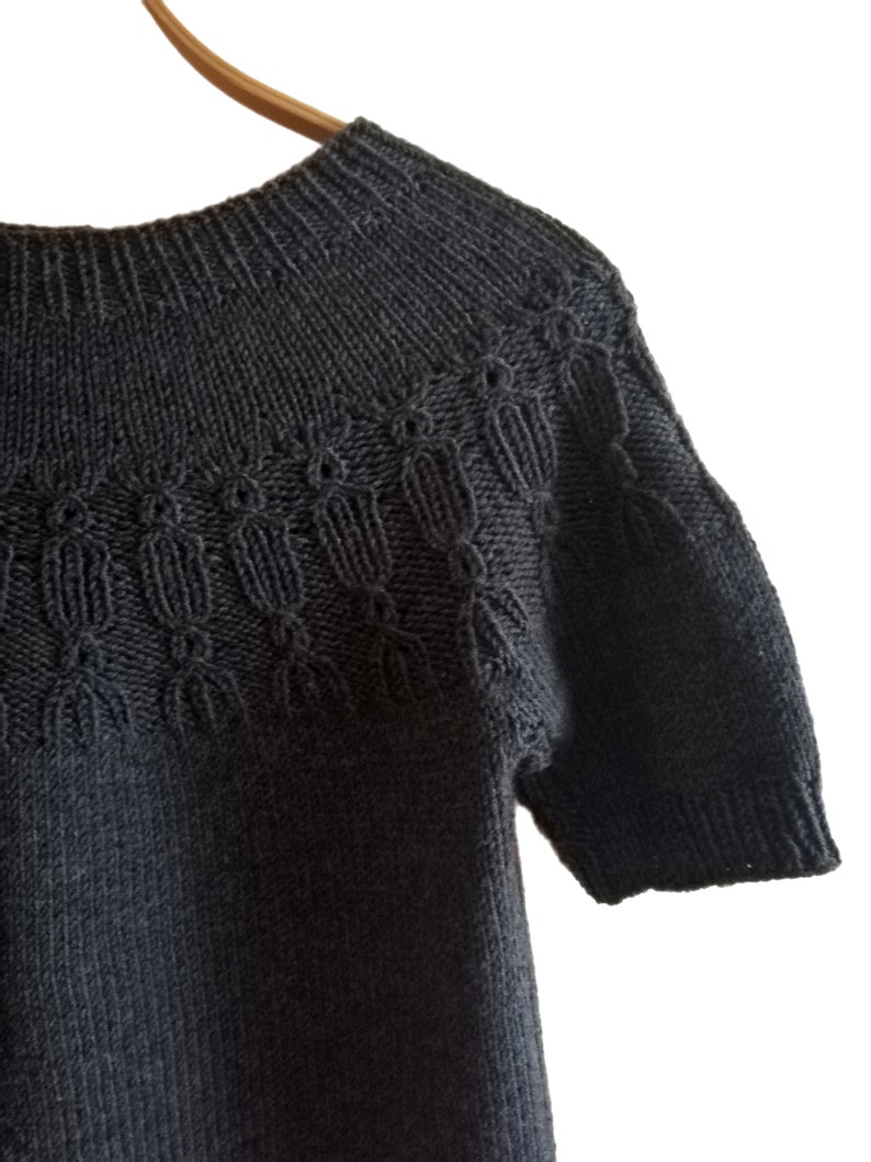 Knitted Jumper With Short Sleeves, Hand Knit Sweater. Merino Wool ...