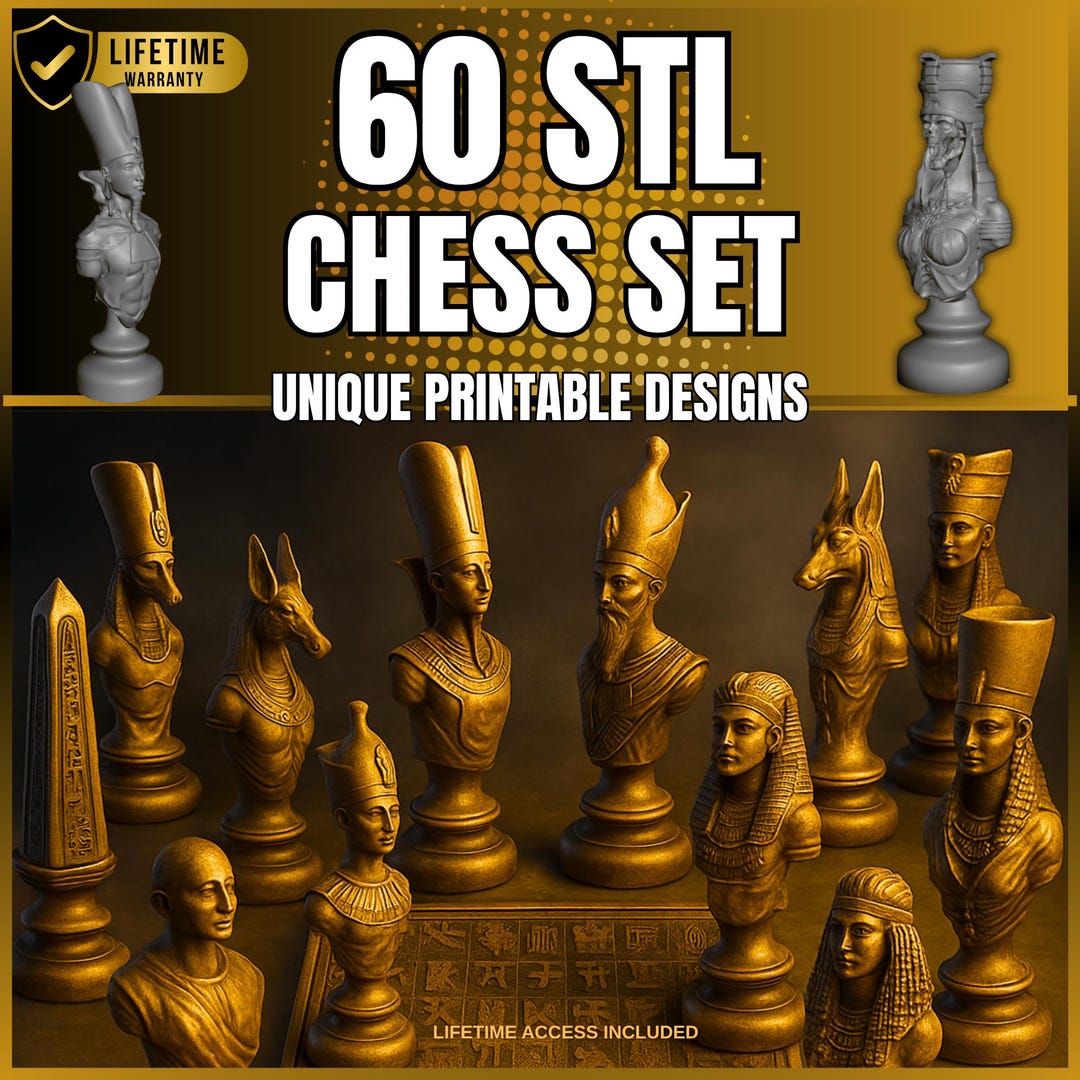 60 Unique Chess STL Sets | Fantasy, Mythology, Animal, Sci-fi Designs ...