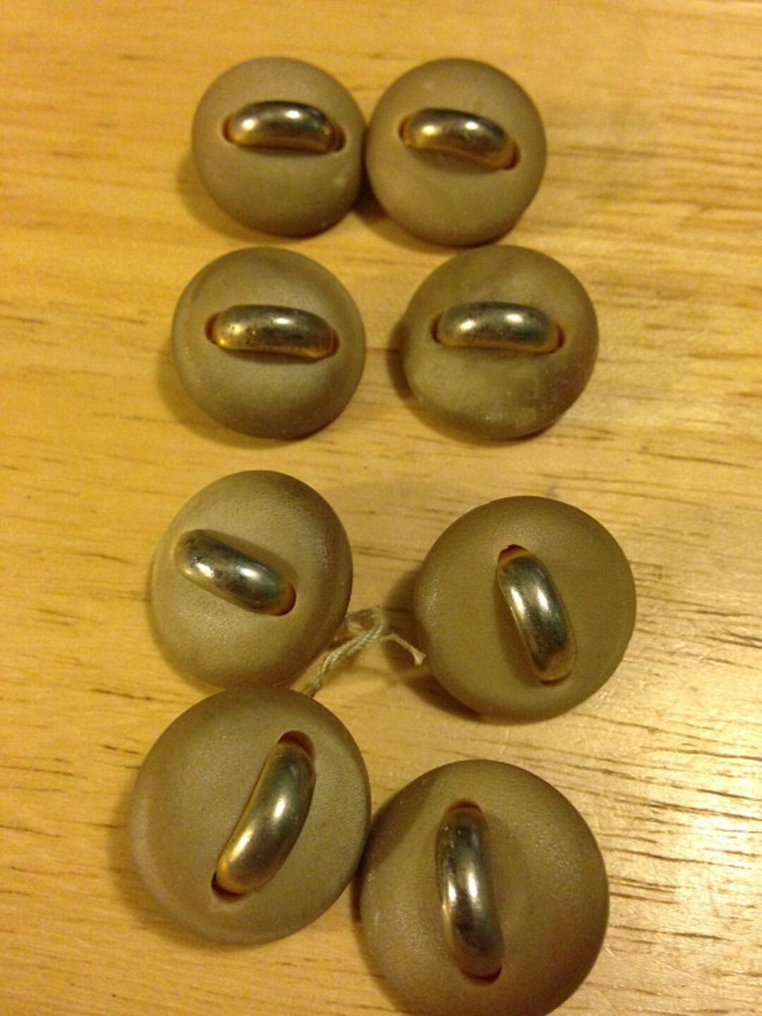 Tan Plastic Buttons With Gold Trim - Etsy