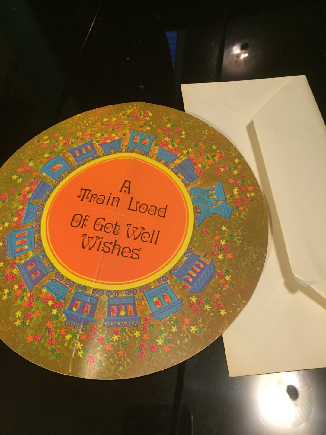 Train Load of Get Well Wishes Round Card - Etsy