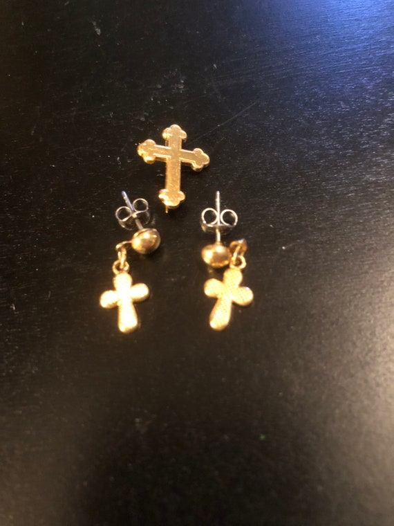 Pin & cross earrings store