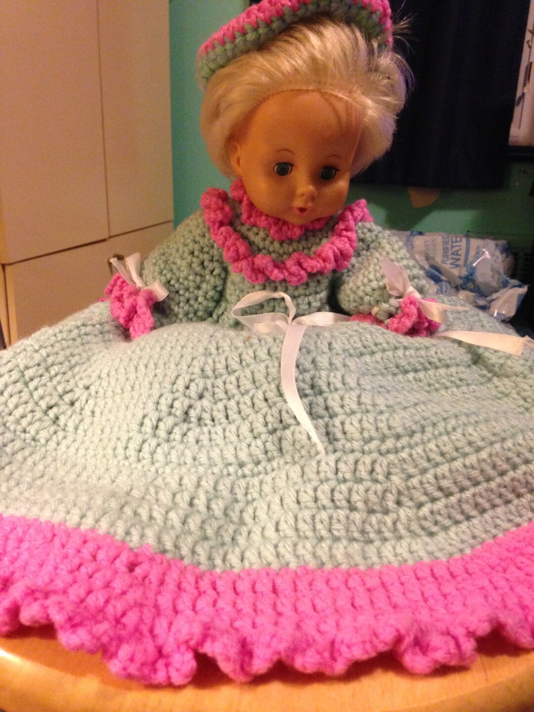 Money Doll With Hand Crocheted Dress & Hat - Etsy