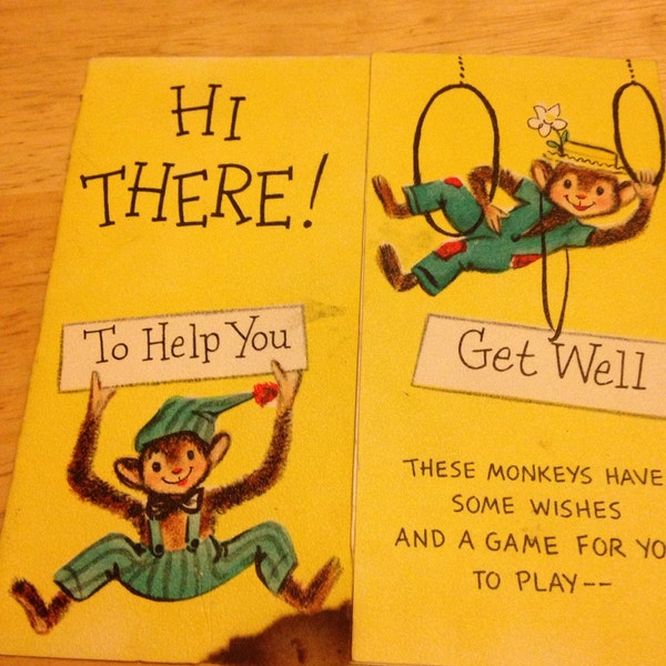 Monkey Get Well Card - Etsy