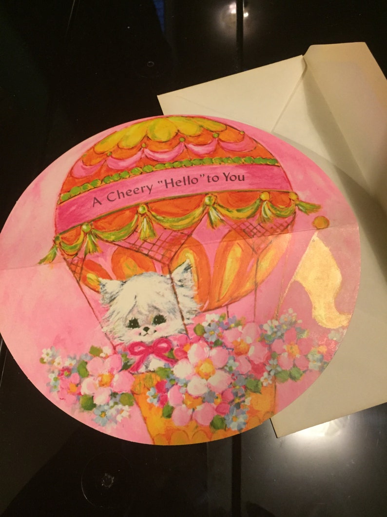 A Cheery Hello Round Greeting Card - Etsy