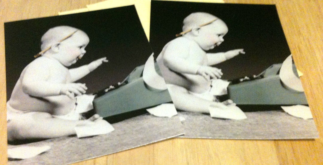 Typing Baby Thank You Cards - 2 - Etsy