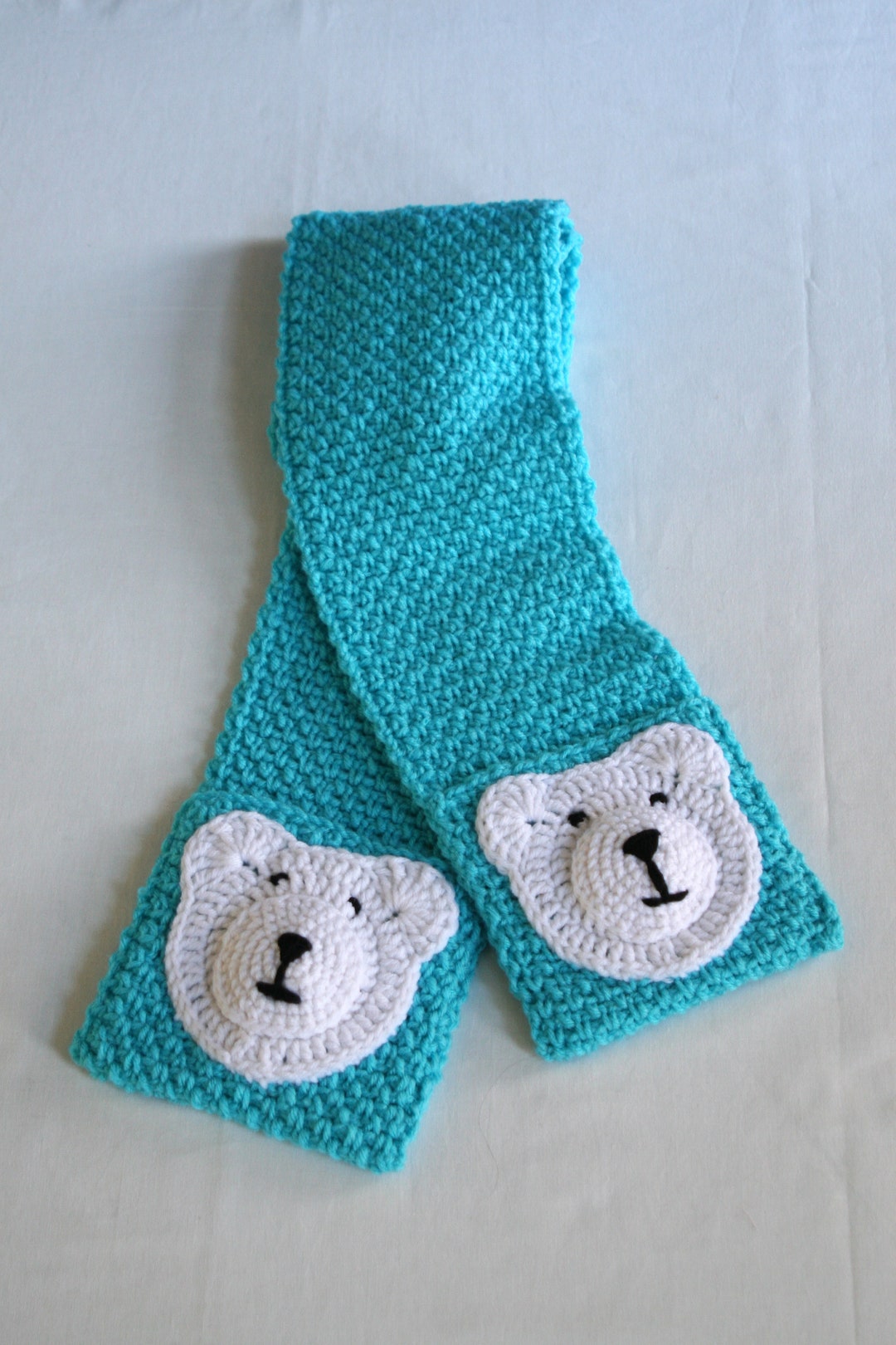 Teal Teddy Bear Scarf With Pockets - Etsy