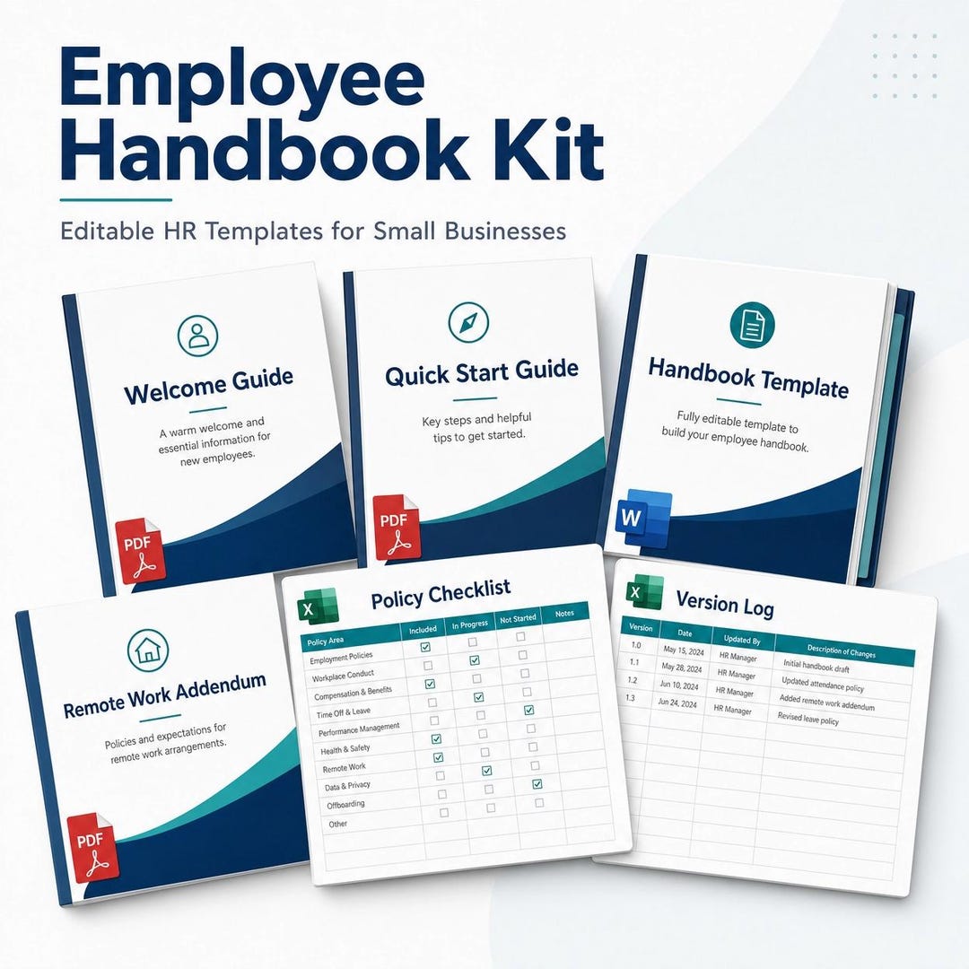 Small Business Employee Handbook Template Kit (word, PDF) - Etsy