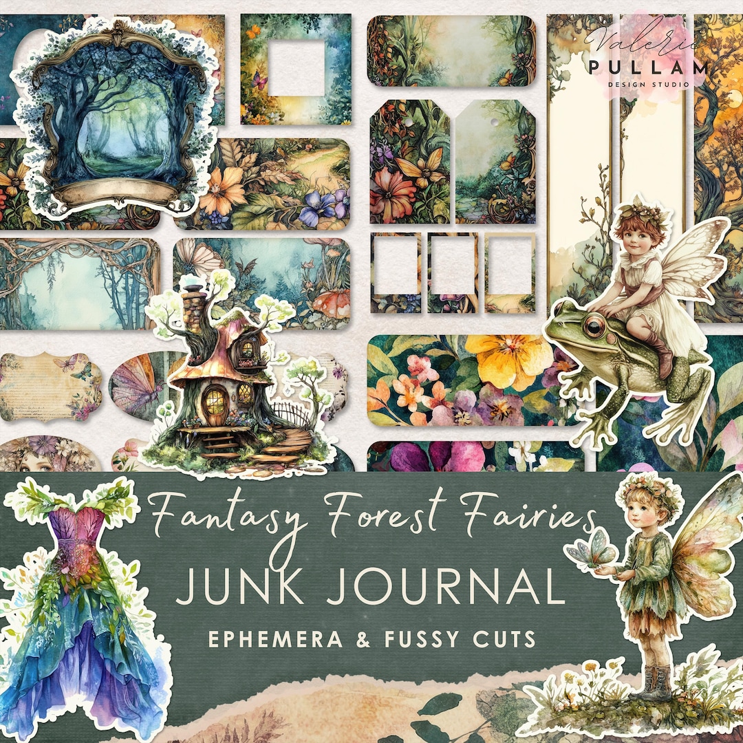 Fantasy Fairy Junk Journal Ephemera: Forest Collage (digital Download ...