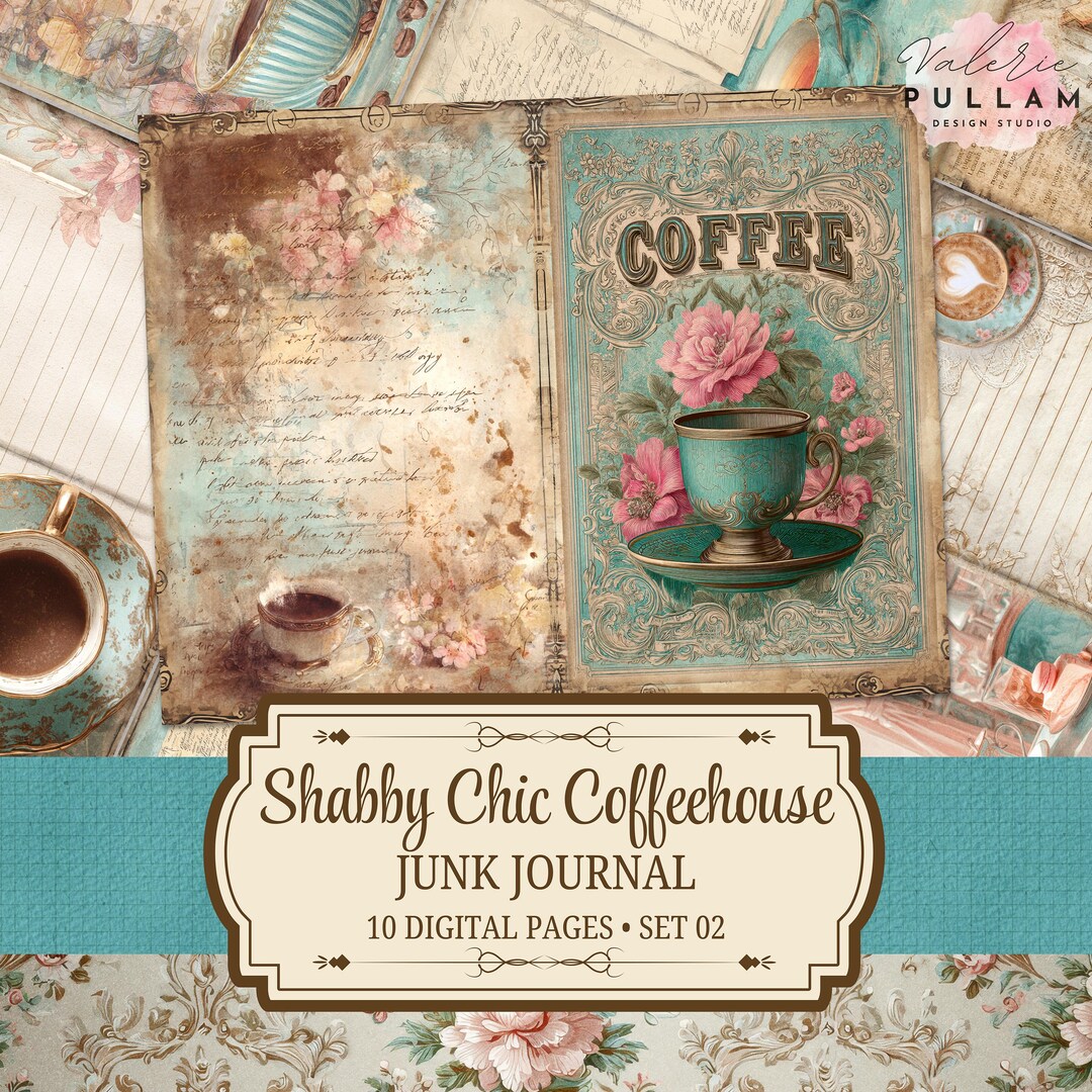 Shabby Chic Coffee Shop Journal Kit: Vintage Printable Ephemera ...