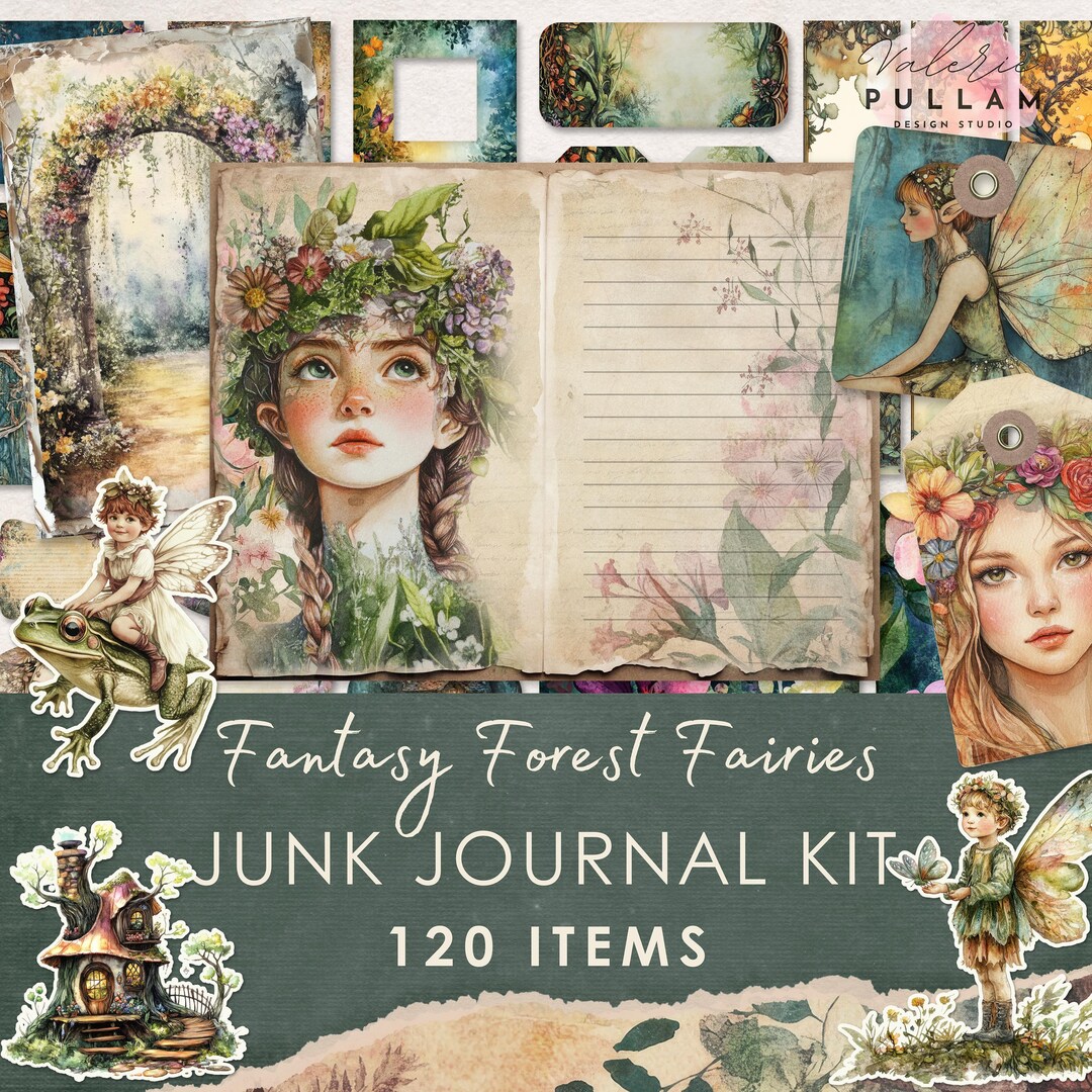 Fantasy Forest Fairy Junk Journal MEGA Kit, Enchanted Fairy Scrapbook ...