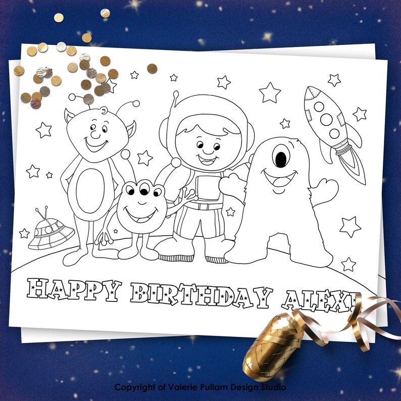 Out of This World - Blast off Outer Space Coloring Page, Aliens ...