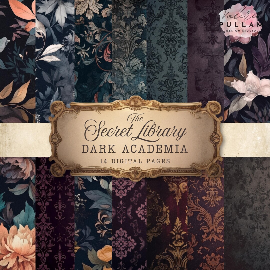 Dark Academia Junk Journal Pages: Vintage Library Collage (digital ...