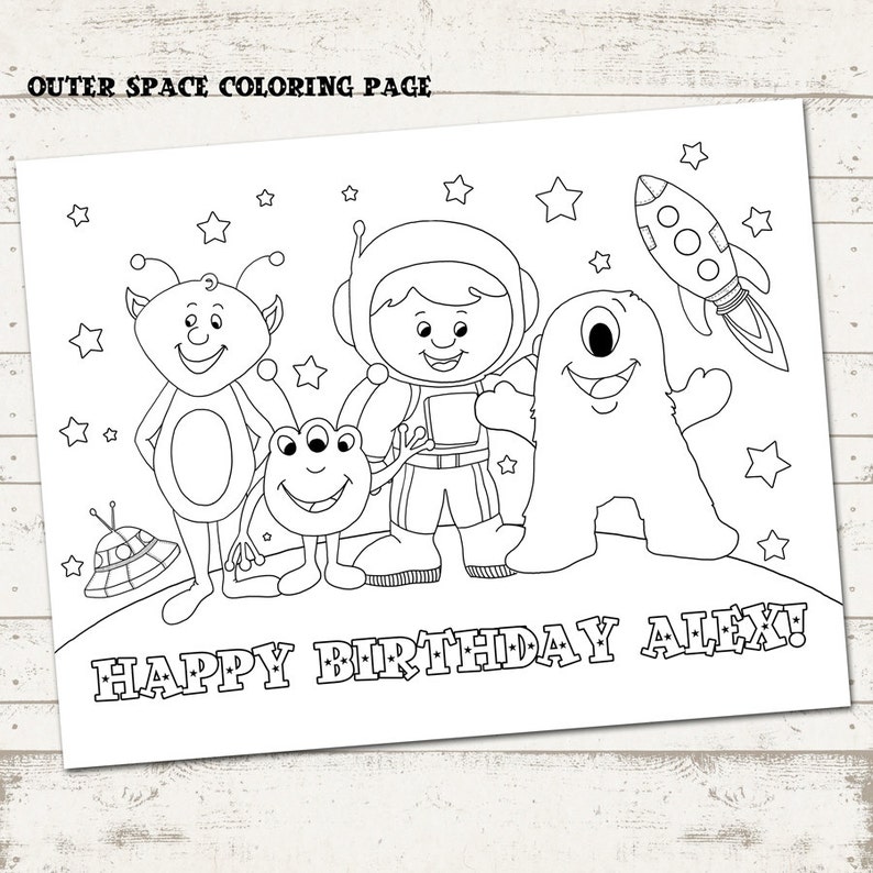 Out of This World - Blast off Outer Space Coloring Page, Aliens ...