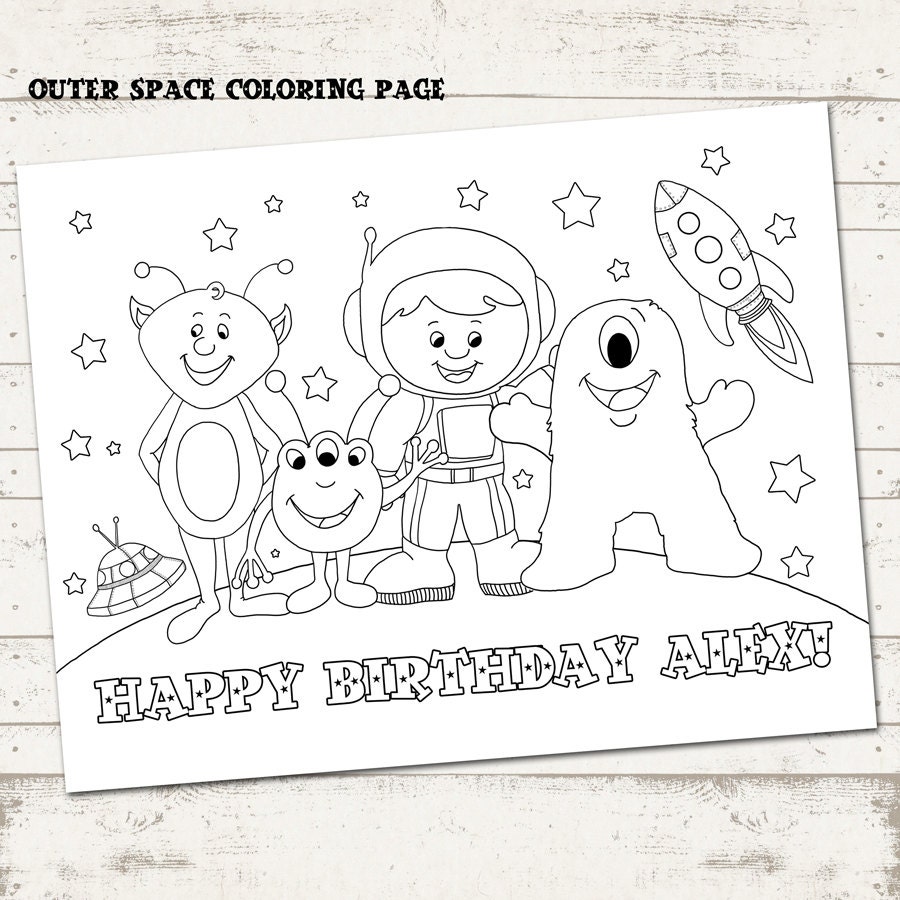 Out of This World - Blast off Outer Space Coloring Page, Aliens ...