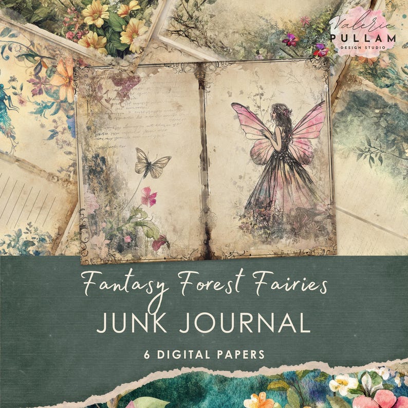 Enchanted Fairy Forest Junk Journal Pages , Fantasy Forest Fairy ...