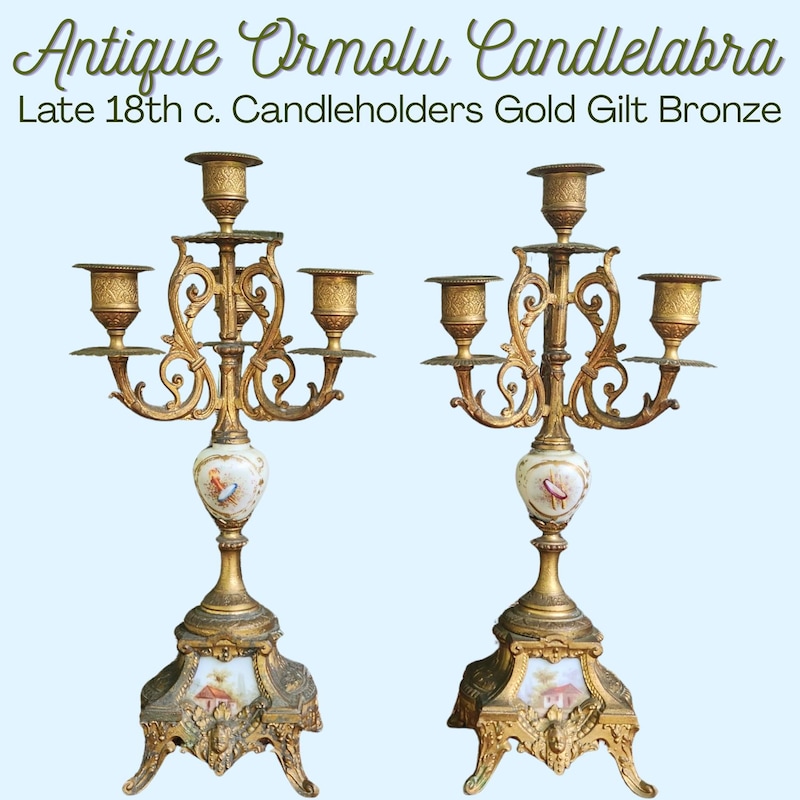 Candelabra Pair Antique - Etsy