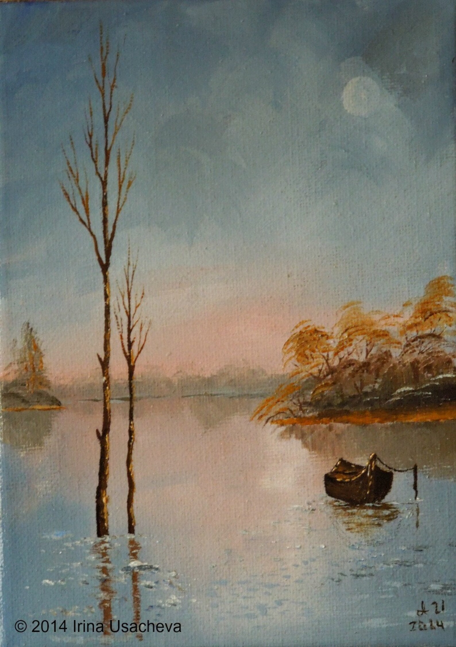 Original Landscape Oil Painting silent Waters - Etsy UK