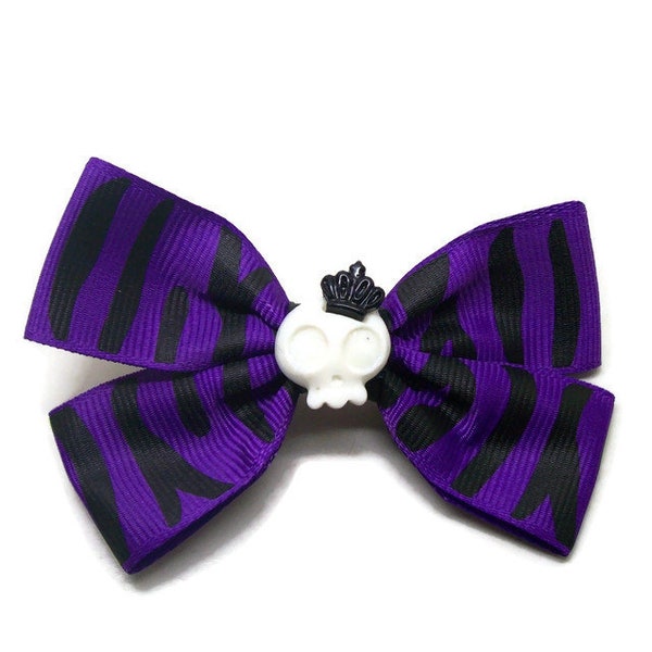 Skull Hair Bow - Etsy