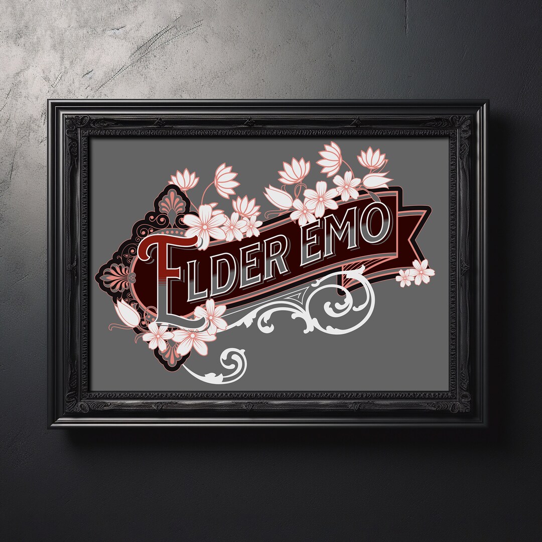 Elder Emo Art Print A4 Wall Art Home Decor Gift for Home Emo, Goth, Alt ...