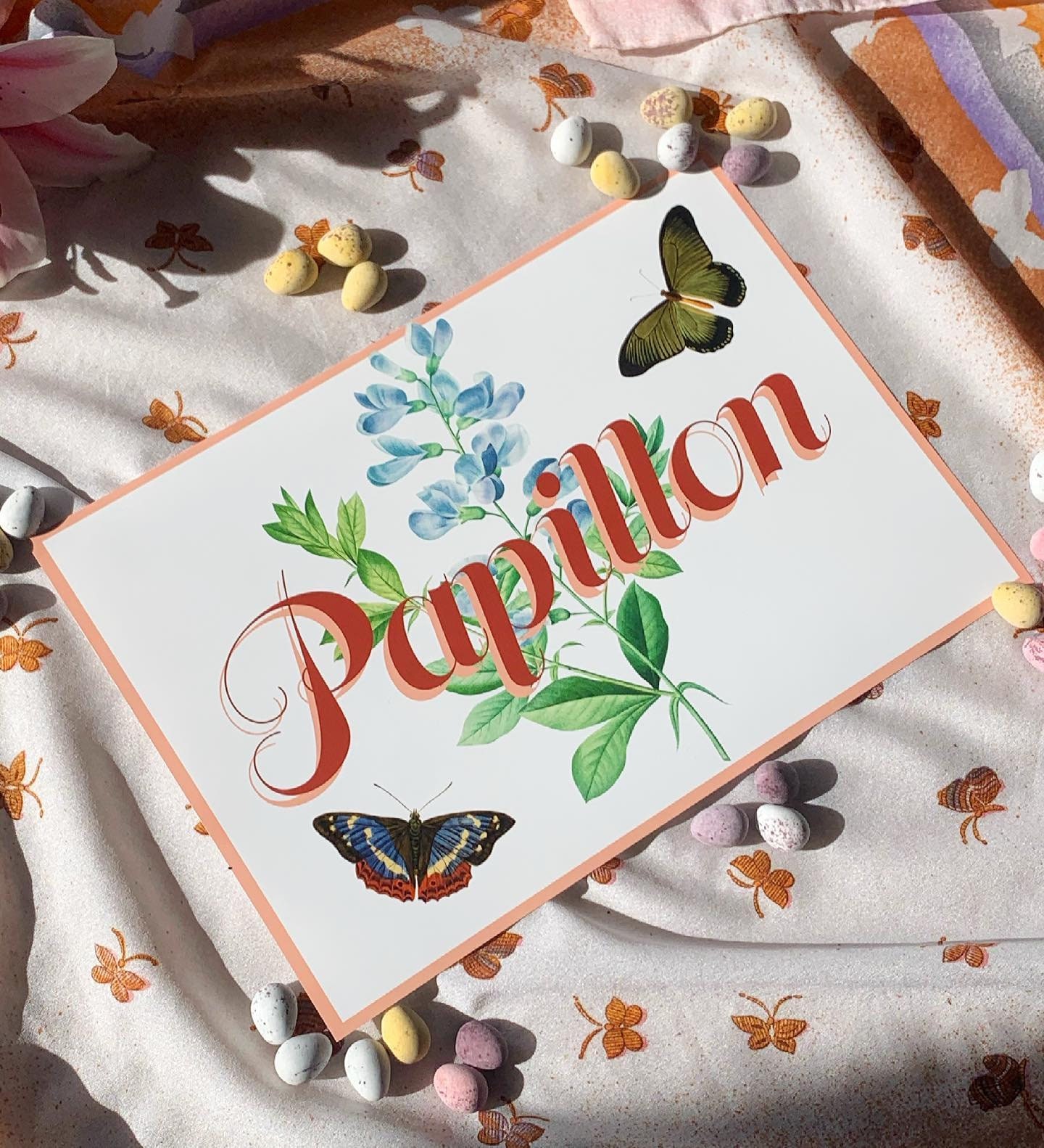 Papillon Butterfly Art Print A4 Wall Art Home Decor Gift for Home Emo ...