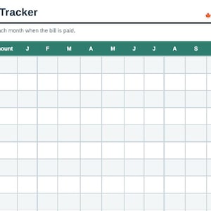 Annual Bill Payment Tracker | Monthly Checklist | Organizer (instant ...