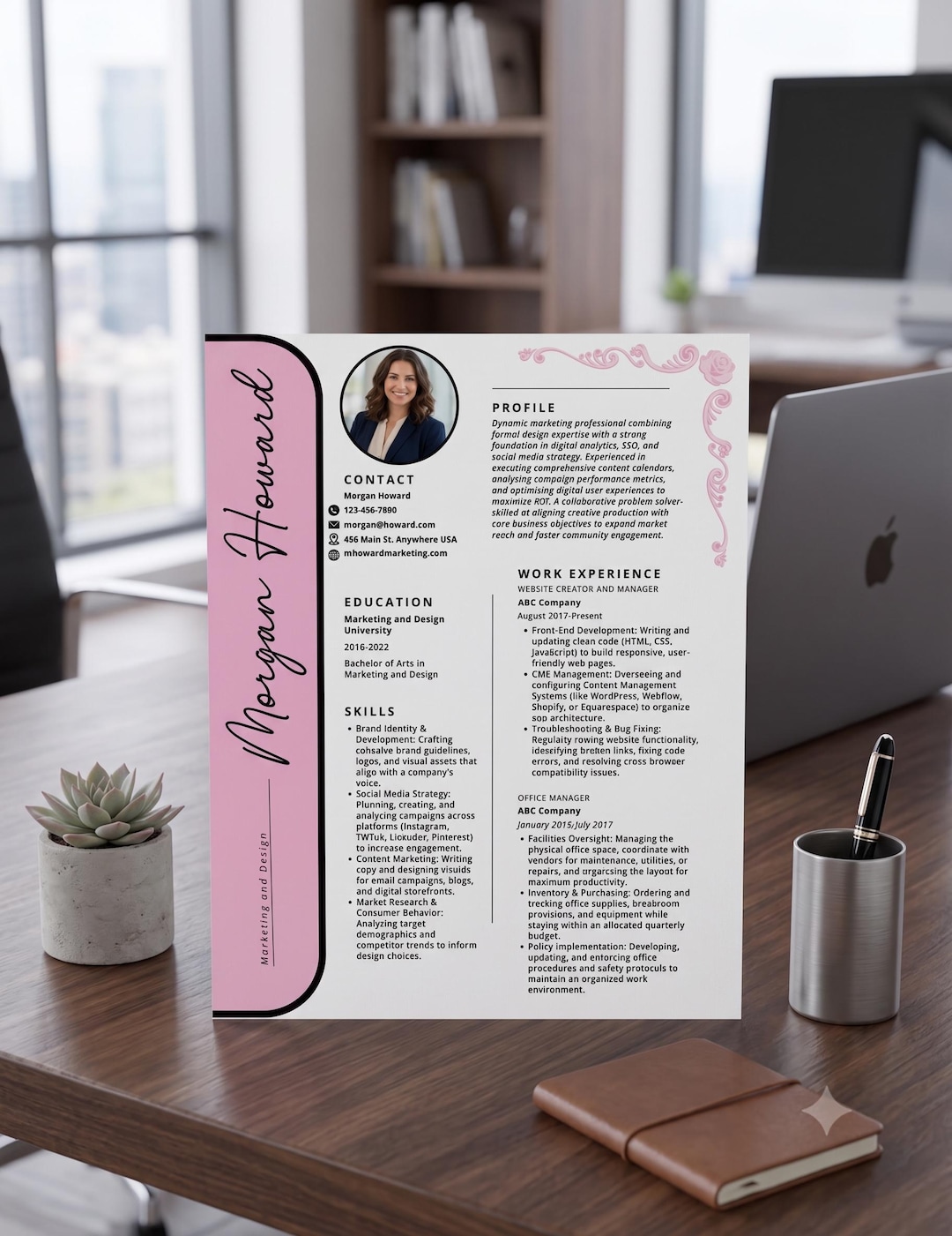 Editable Resume Template for Her, Professional Canva Design (reference ...