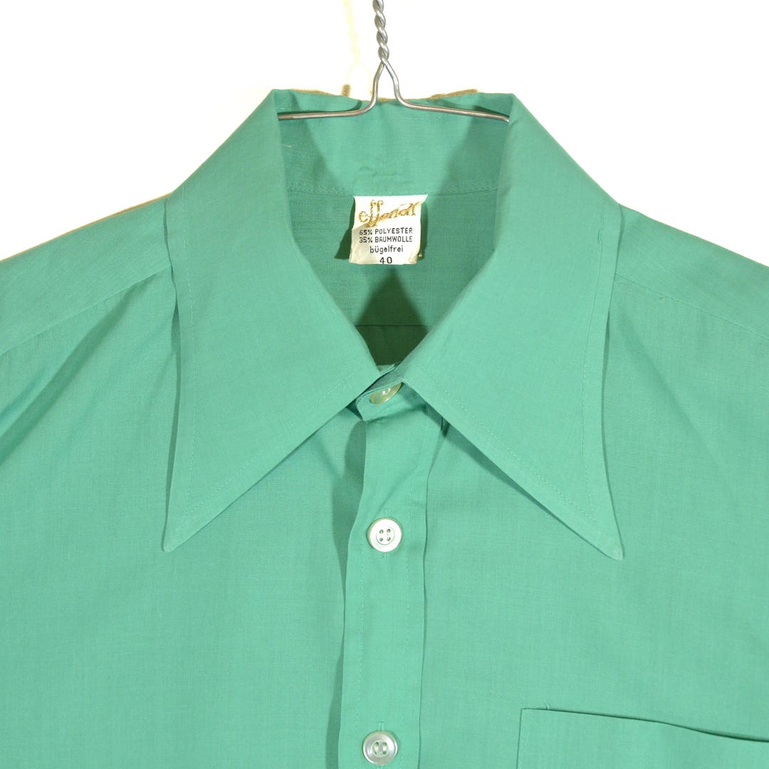 Men’s Effendi German 1960s Dress Shirt / Spear Point Collar / Green ...