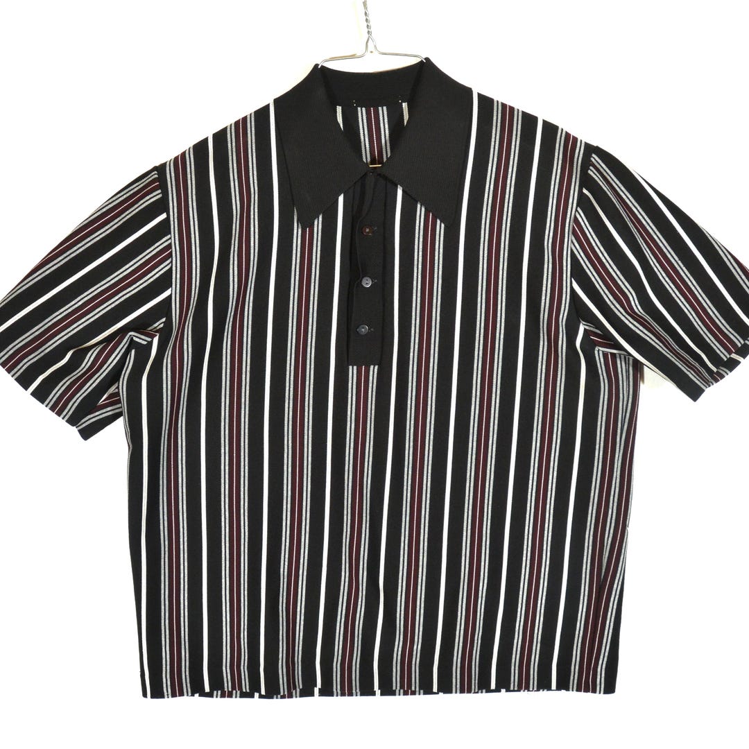 Men’s Mod 1960s Original Striped Italian Knit Shirt / Mod, Skinhead ...