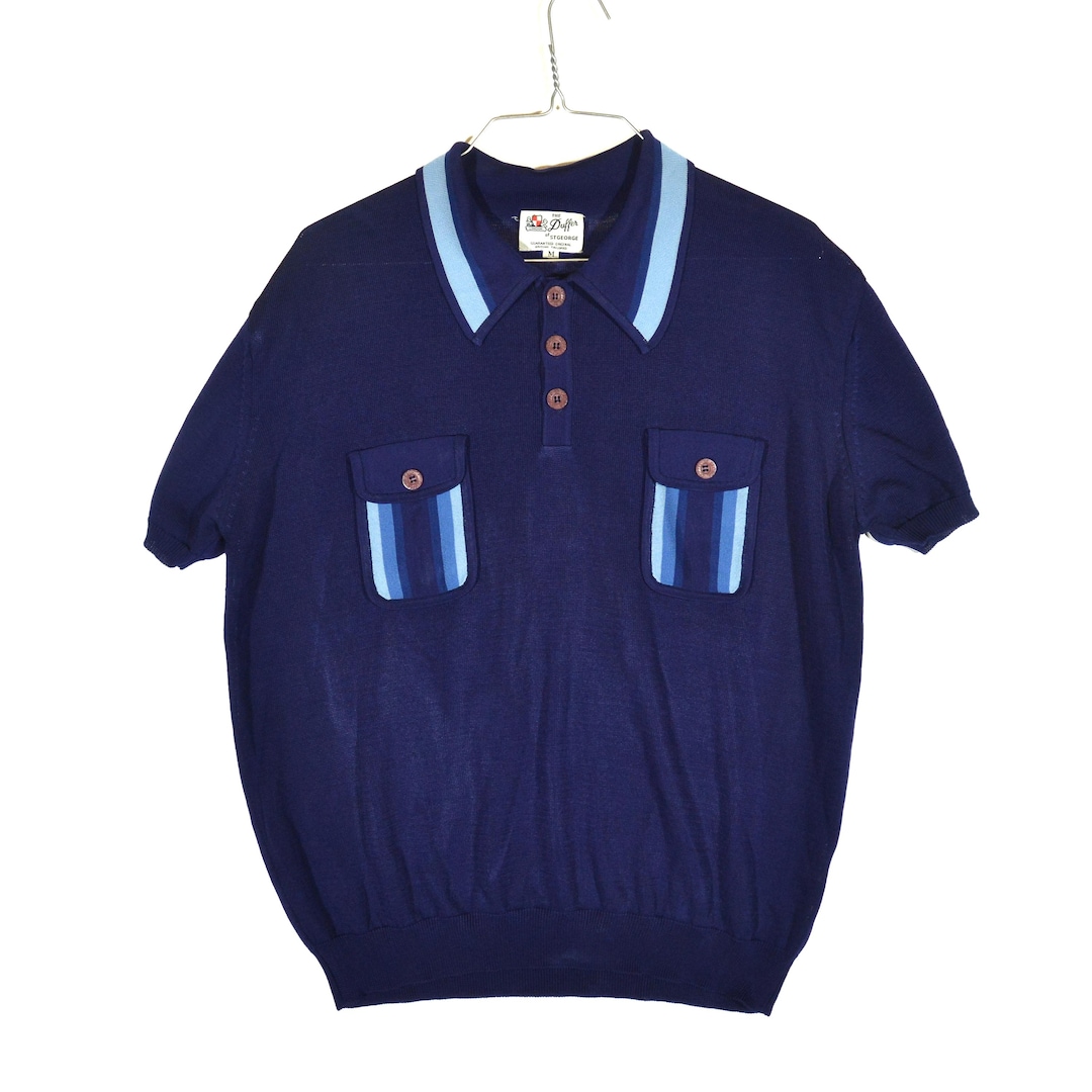 Duffer of St George Men’s Mod 1960s Style Italian Knit Shirt / Mod ...