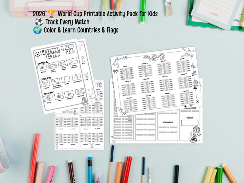 2026 World Cup Printable for Kids | Flag Coloring Pages | Tournament ...