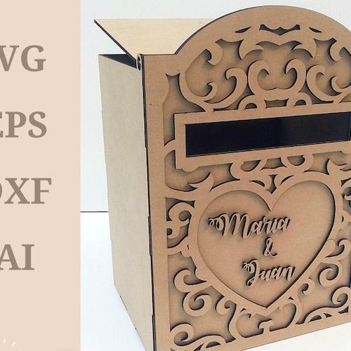 Wedding Card Box Laser Cut Vector Wedding Post Box Laser Cut | Etsy