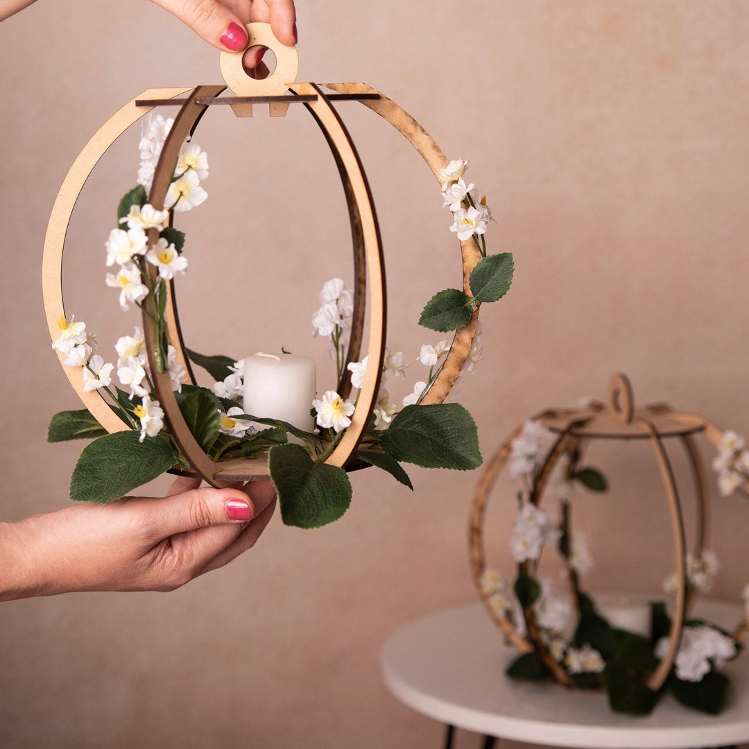 Glowforge, Luminary, DXF, SVG, MDF Deco, Party Wedding, Flower ...