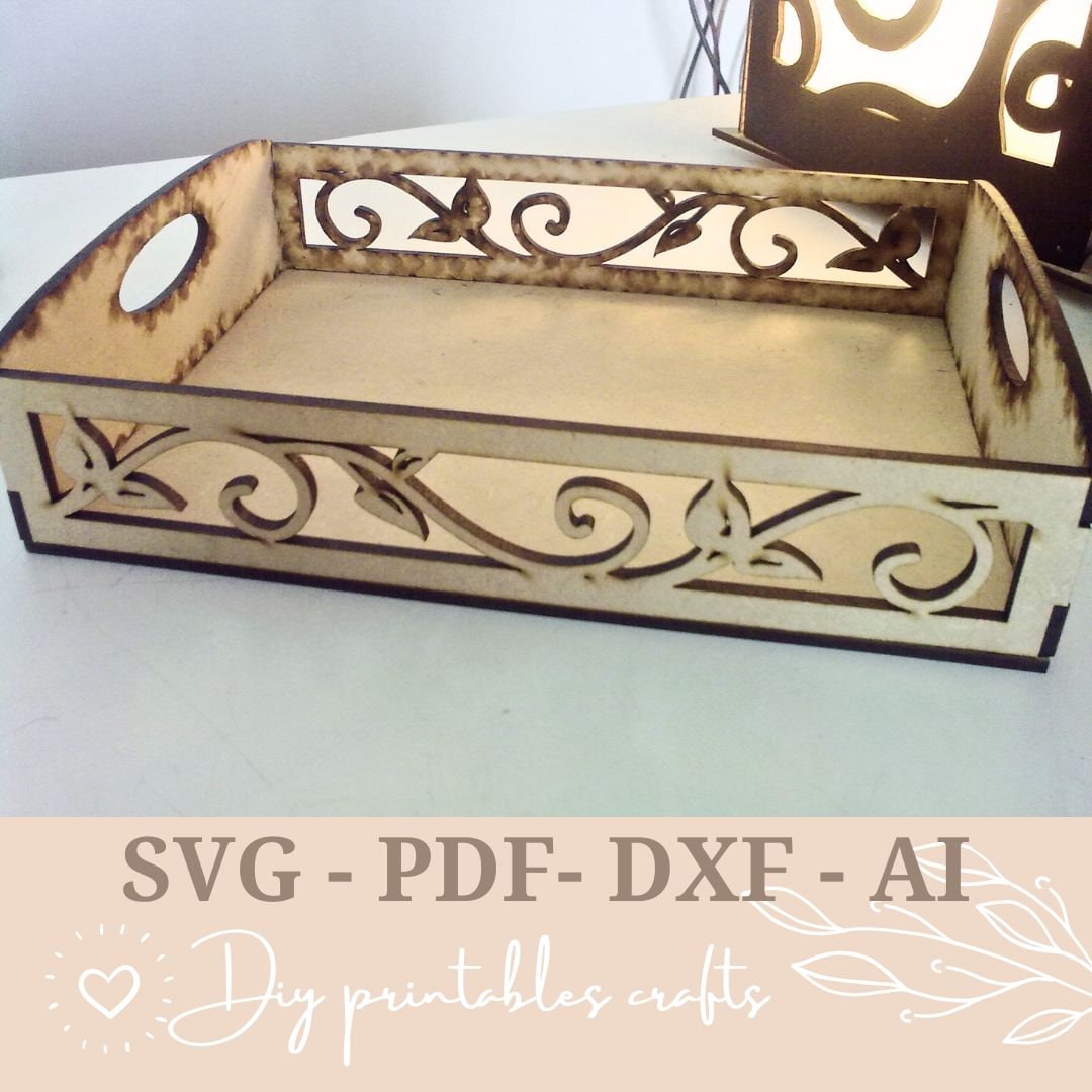 SVG Flat Tray Laser Cut File, Tray Svg, Glowforge, Xtool, Laser Cut ...