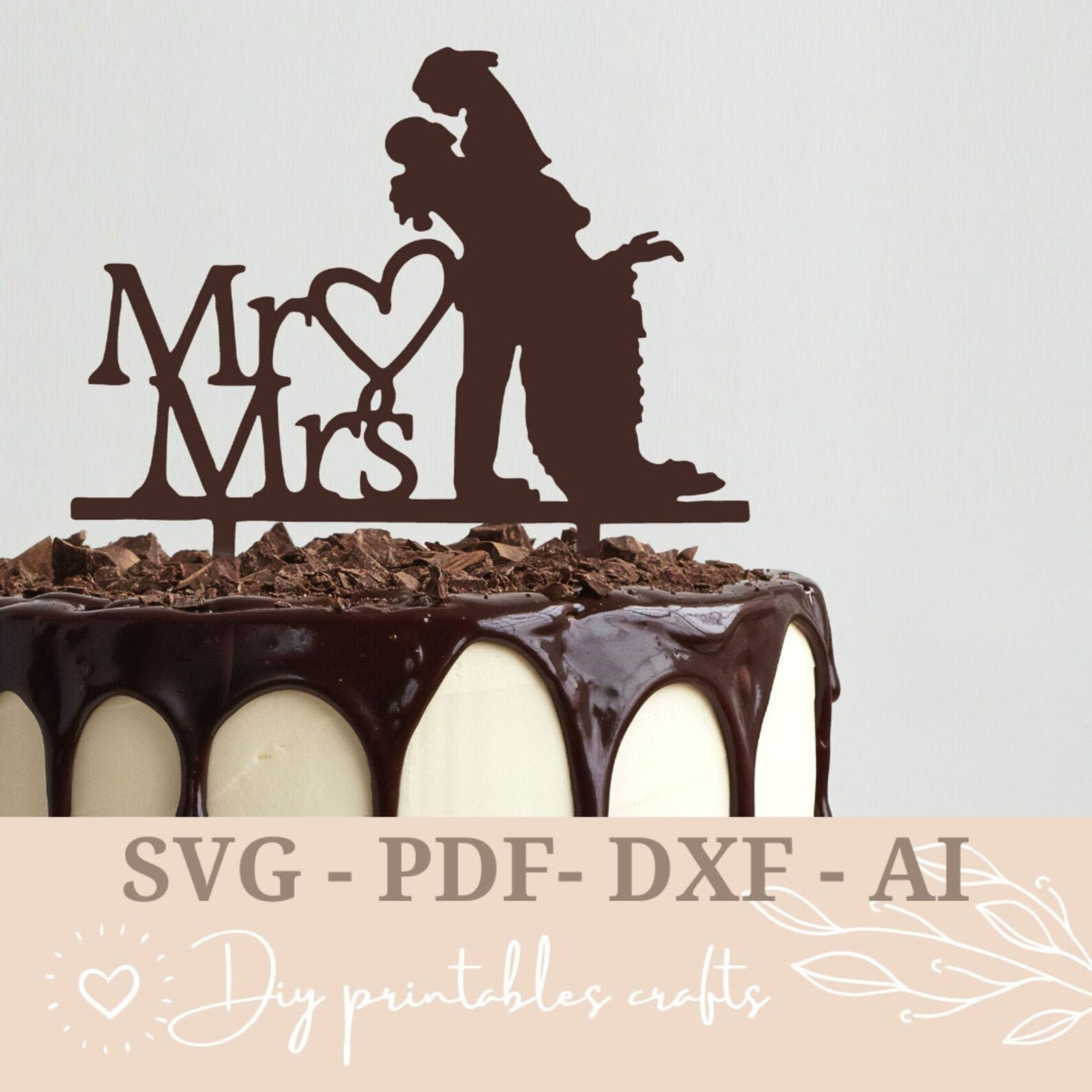 Cake Topper SVG Personalized Cake Topper SVG Cut Files Dxf - Etsy