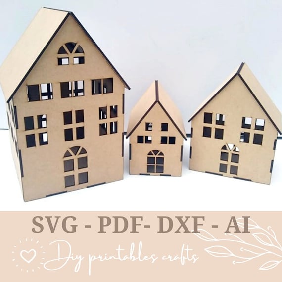 Prints Wall Décor cnc pattern laser cut cnc cut Christmas house Laser ...