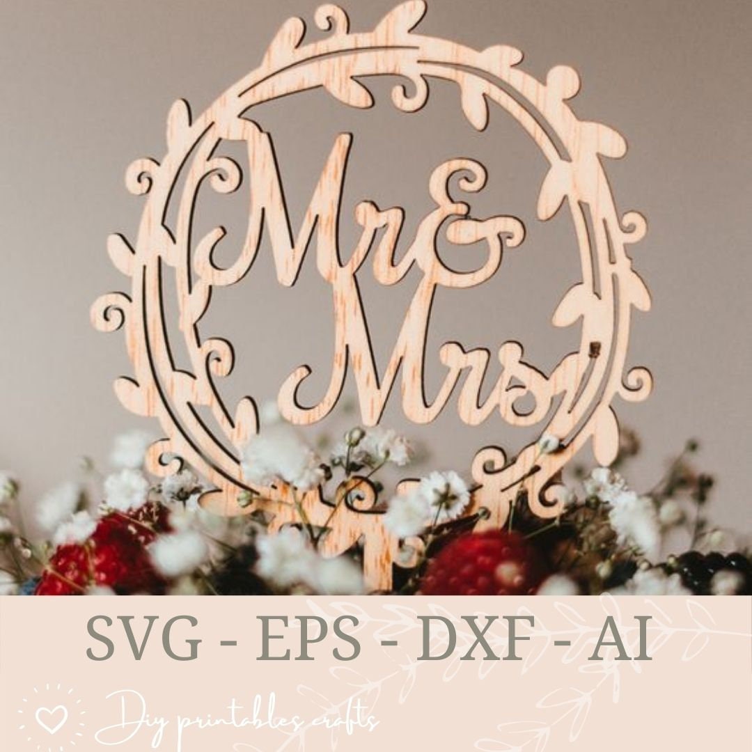 Cake Topper SVG Personalized Cake Topper SVG cut files Dxf | Etsy