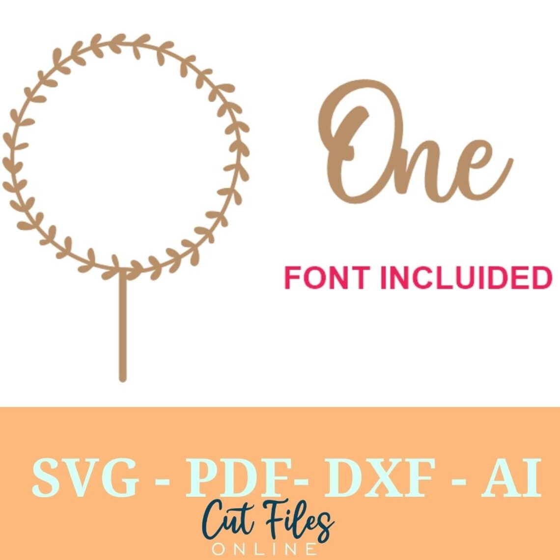 Cake Topper SVG Personalized Cake Topper SVG Cut Files One | Etsy