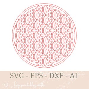Flower of Life SVG Sacred Geometry Mandala Papercut File, Life's Flower ...