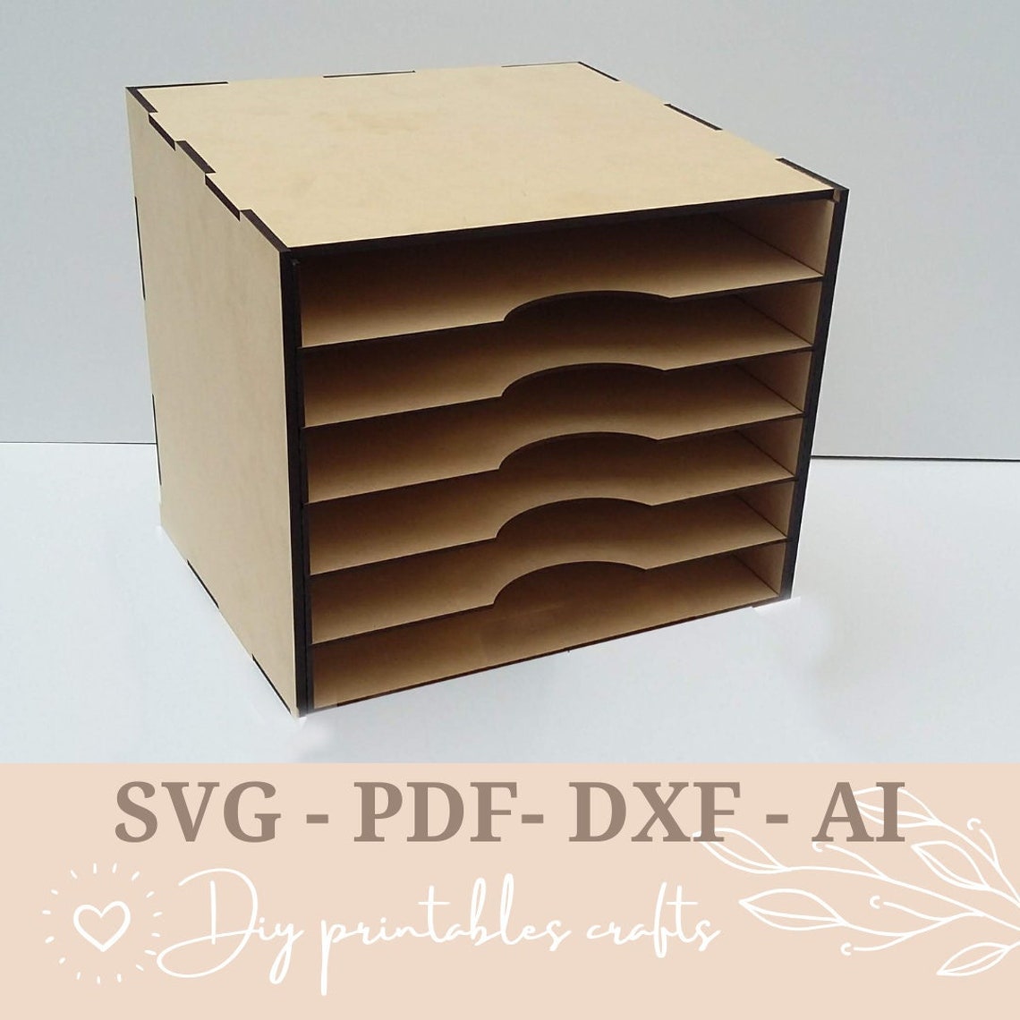 SVG Paper Storage Scrapbooking 10x12 Scrapbook Paper Holder Laser Cut ...