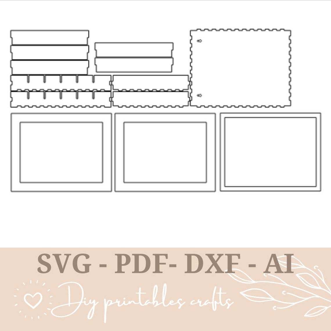 SVG Display Shelves Organizer, Display Case, Holder Laser Cut Desktop ...