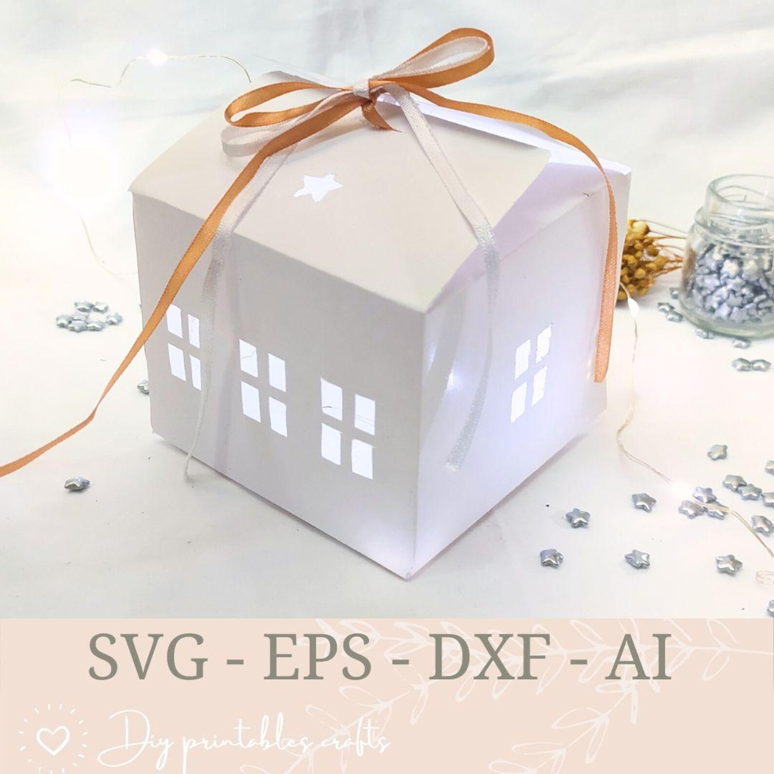 House Gift Box Template SVG, Cricut, Silhouette (digital Download) - Etsy