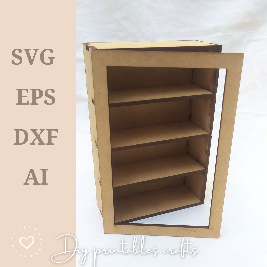 SVG Display Shelves Organizer, Display Case, Holder Laser Cut Desktop ...