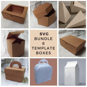 SVG BUNDLE 8 Box Template SVG, Suitcase Box, Template Bag, Template ...